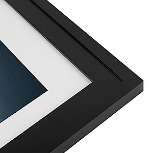 Golden State Art, 16x20 Picture Frame - Displays 11x14 Photo with Mat or 16x20 Without Mat, Wide Moulding Solid Wood Frame for Wall Display, Black