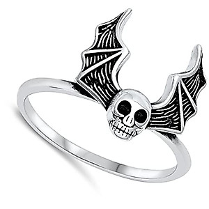 Bat Skull Pure Spirit Wholesale Ring New .925 Sterling Silver Band Size 9