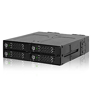 ICY DOCK ToughArmor MB720MK-B V2 Full Metal 4 Bay M.2 NVMe SSD PCIe 4.0 Mobile Rack for External 5.25" Drive Bay Black 1.6"x5.7"x7.2"