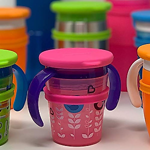 Koaii Baby Custom Replacement Silicon Lids Compatible For All Munchkin Miracle 360 Cups. More Color Combinations Available. Set Of Three In Blue, Green & Orange.