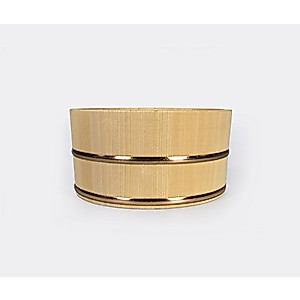 Wooden Japanese Bath Bucket - Onsen Style Shower Caddy for Your Bath-time Essentials, Made with Water-Resistant Hinoki Cypress Wood