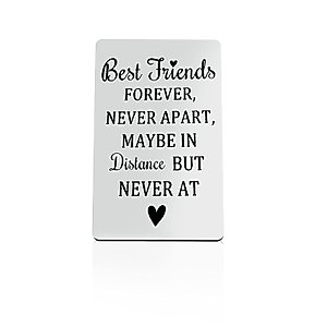 Best Friend Gift Engraved Wallet Insert Card Friendship Gifts Long Distance Relationship Gifts for Sisters Besties Metal Wallet Insert Card for Coworker Graduation Christmas Birthday Gifts
