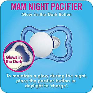 MAM Air Day & Night Baby Pacifier, for Sensitive Skin, Glows in The Dark, Boy , 6-16 Months (Pack of 3)(Packaging may vary)