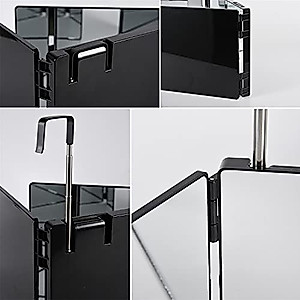 Kueysing，3 Way Mirror for Self Hair Cutting& Styling,The 360° Mirror，Adjustable Telescoping Hooks,Portable, Hands-Free