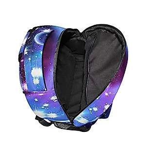 Galaxy Wolf School Backpacks for Kids Boy Girls 3D Animal Star Space Backpack Bookbags School Bag Daypack 14 inch Laptop Backpacks Camping Travel Outdoor Shoulder Bag