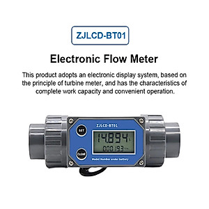 Orinthia 3inch Electronic LCD Digital Display Flowmeter NPN Turbine Flow Meter PVC Pipe Liquid Water for Farm/Garden Irrigation