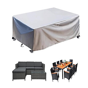 Patio Furniture Cover Waterproof/Outdoor Table Cover Waterproof 53x37x35in /LxWxH Patio Table Cover Outdoor Furniture/ Patio Heavy Duty Outdoor Furniture Covers, Wind Patio Sectional Couch Cover