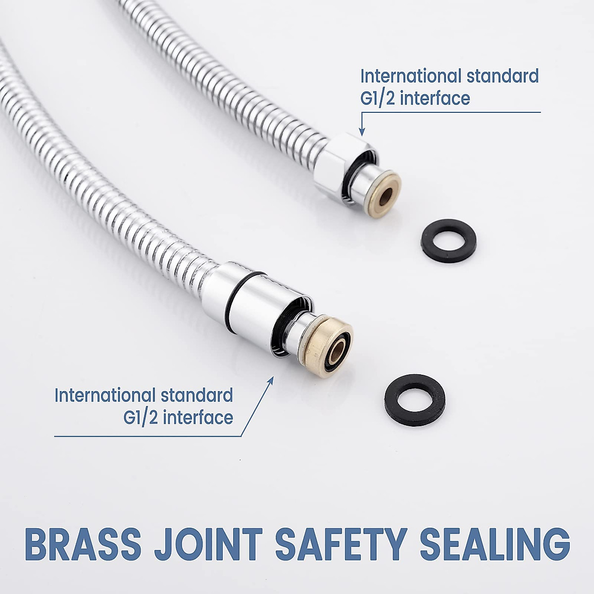 YDmeet Shower Head Holder and 71 Inch Shower Head Hose for Handheld, All Metal, Polished Chrome