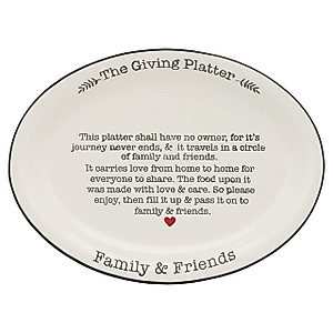 10 Strawberry Street Plate Giving Platter, 15", Black/White