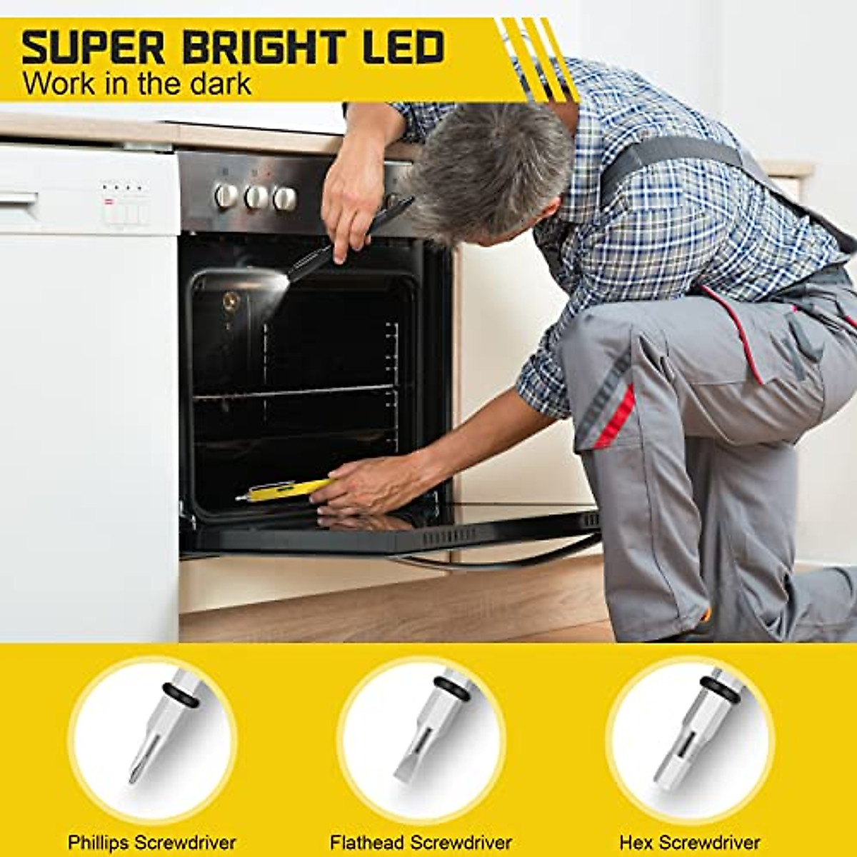 Gifts for Men Dad Him, MAFEHAN 10 in 1 Multi-Tool Pen Set, Father's Day Gifts from Son Daughter Wife, Cool Gadgets For Men, Christmas Gifts Stocking Stuffers for Men-Yellow&Black