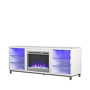 Ameriwood Home Fireplace TV Stand for TVs up to 70", White