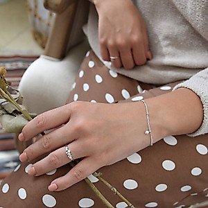 BLOSSOM & HUE Eternity Ring for Women [925 Sterling Silver] with Clusters of Cubic Zirconia [Premium CZ] Stackable Band (Size 7) - for Professionals/Teens/Fashionistas [Hypoallergenic]