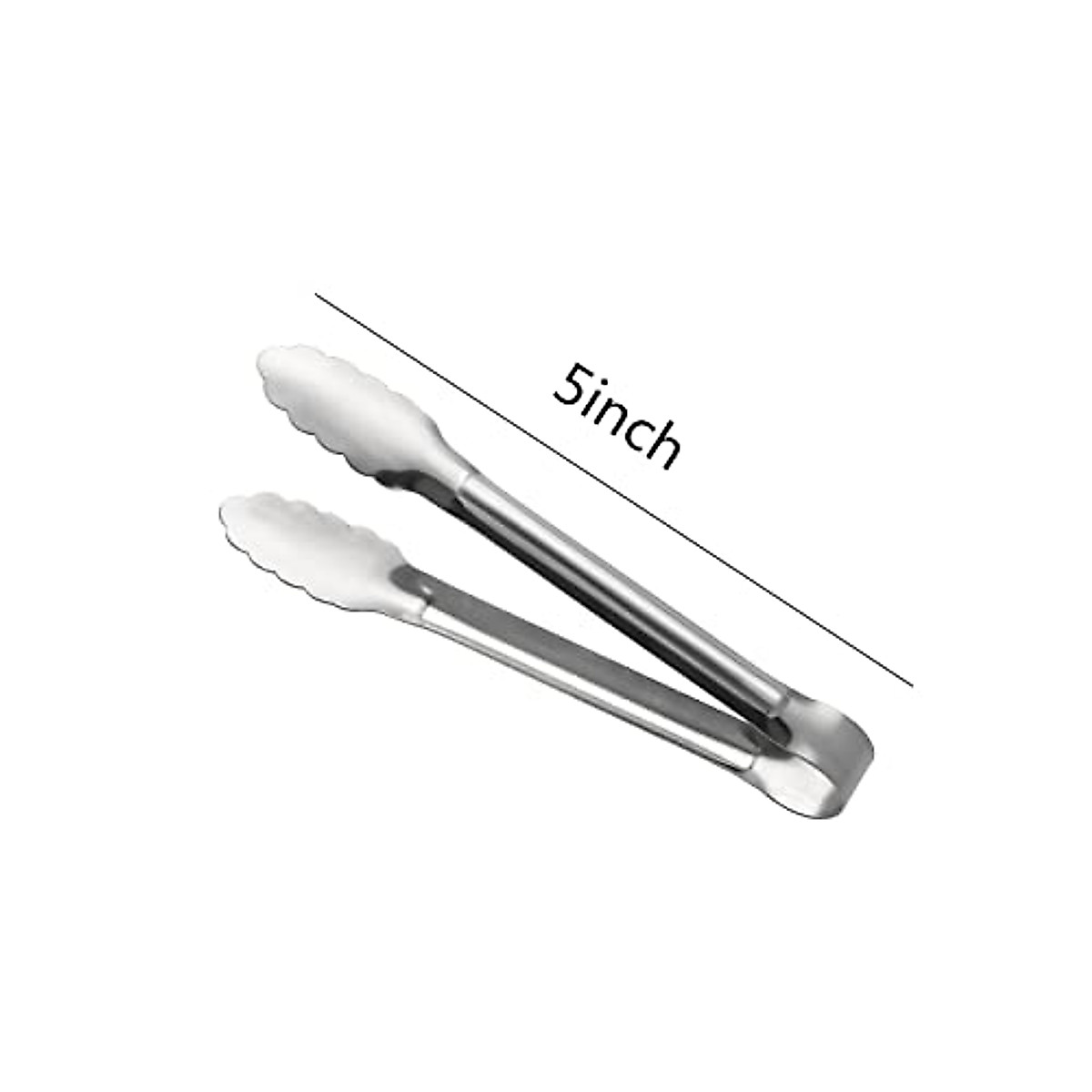 Serving Tongs,Buffet Tongs, ACAUTO Stainless Steel Food Tong Serving Tong Small Serving Tongs Stainless Steel Mini Appetizer Tongs, Set of 6 (5 Inch(12 Pack))