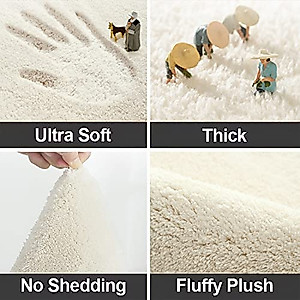 GUBIYU Boho Bedroom Area Rugs Modern Abstract Runner Rugs for Living Room Non Slip Bathroom Floor Carpet Decoratvie Nursery Room Decor Beige Brown Black Rugs for Bedroom Aesthetic 23.6"x59"