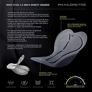 MY KILOMETRE Mens Cycling Bib Shorts with Big Side Pockets Padded Bib Shorts Cycling Bike Shorts Blue