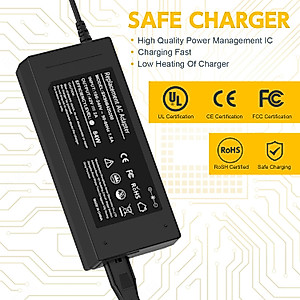 42V 2A Charger 1 Prong for 36V Electric Scooter Lithium Battery, Compatible with Jetson Bolt GOTRAX GXL V2, G2, G3, G4, Apex, Glider, XR Elite, XR Ultra, Hiboy S2, Rival 36 Volt Electric Scooter