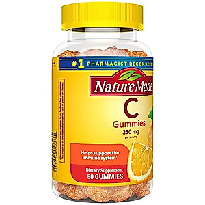 Nature Made Vitamin C 250 mg per serving, Dietary Supplement for Immune Support, Gummy 80 Count (Pack of 1), 40 Day Supply