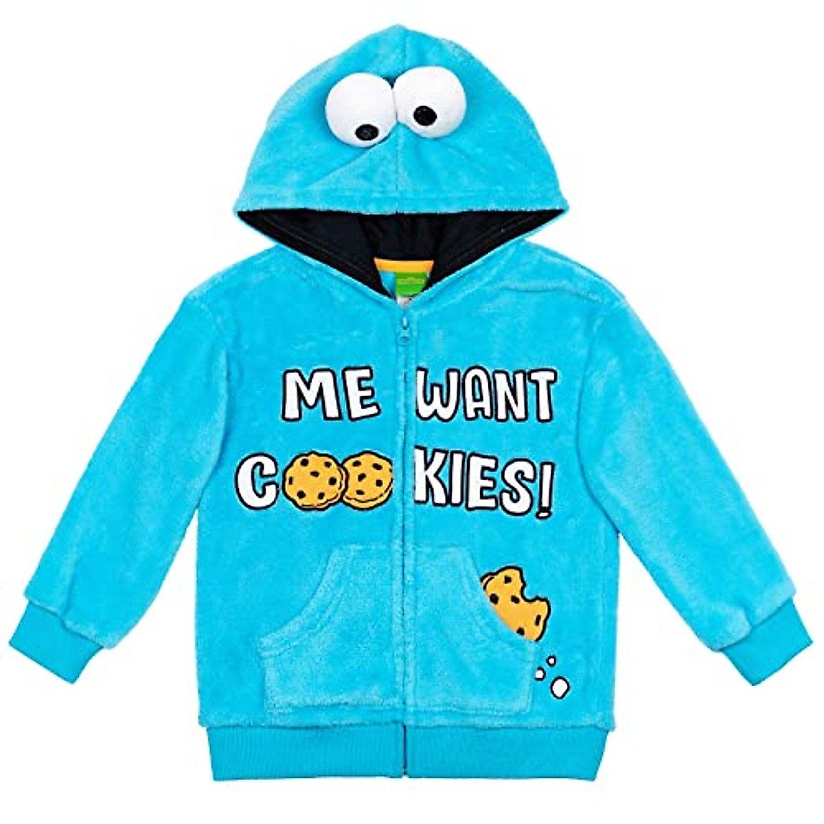 Sesame Street Cookie Monster Infant Baby Boys Zip-Up Hoodie Blue 24 Months