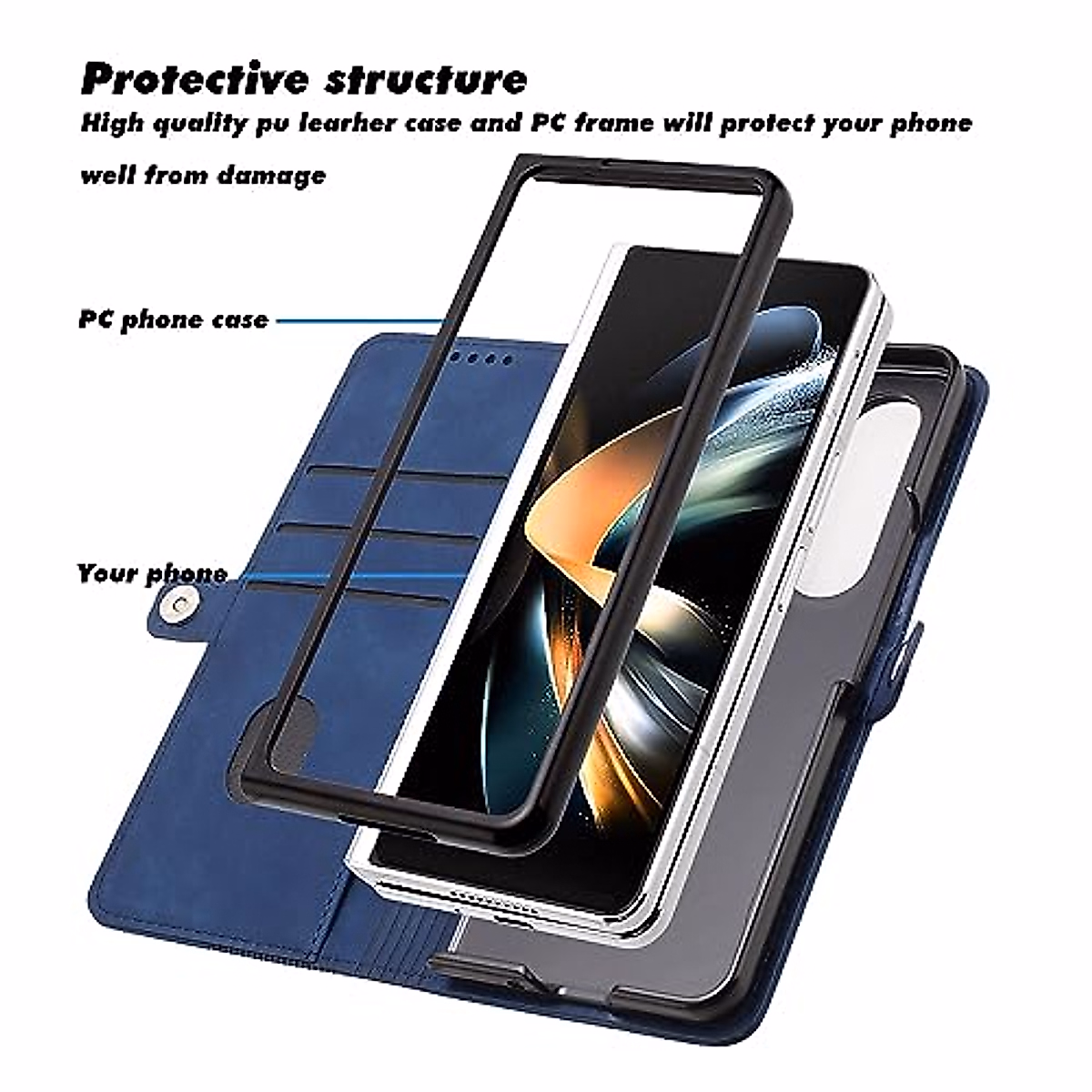 phone flip case Wallet Case for Samsung Galaxy Z Fold 5 2023, Compatible with Samsung Galaxy Z Fold 5 Case [TPU Shockproof Interior Case]PU Leather Case with Magnetic Flip Cover phone cover ( Color :