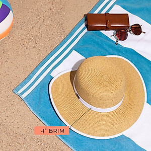 Sun 'N' Sand Women's French Laundry Sun Hat - UPF 50+ - Backless, Foldable, and Packable 4” Brim Hat - One Size in Black