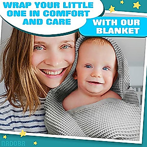 Thermal Baby Blanket for Girls and Boys - Waffle Weave Blanket Satin Baby Blanket - Throw Blanket for Baby Receiving Blankets - Soft Waffle Blanket