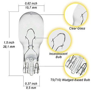 Landscape Low Voltage - 12 Volt 11W - T5 Wedge Bulbs - Compatible with Malibu Lights - Garden - Deck Light Bulbs - Yard Bulbs - 10 Pack (Clear)