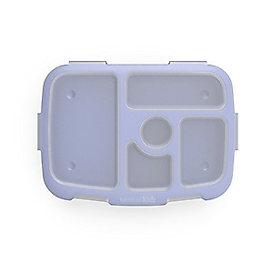 Bentgo Kids Brights Tray (Violet) with Transparent Cover - Reusable, BPA-Free, 5-Compartment Meal Prep Container with Built-In Portion Control for Healthy At-Home Meals and On-the-Go Lunches
