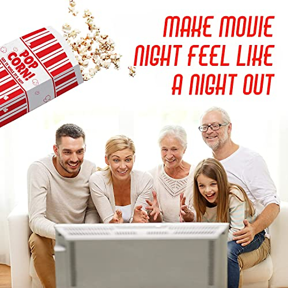 Popcorn Bags Coated for Leak/Tear Resistance. Single Serving 1oz Paper Sleeves in Nostalgic Red/White Design. Great Movie Theme Party Supplies or for Old Fashioned Carnivals & Fundraisers! (500)