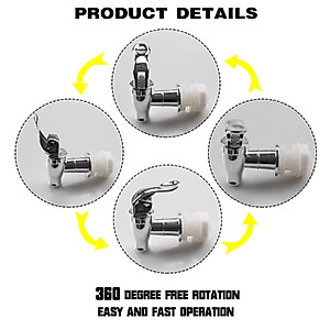 Drink Dispenser Spigot Spout Replacement Push Style Cooler faucet for Beverage Dispenser Carafe Water Bottle Jug Ceramic Water Crock Lever Pour Spout Tap BPA Free 4 Pack by GwenB