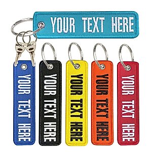 ssass Personalized Keychain, Custom Embroidery Double Sided Text Keyring, Unique Gift Keychain for Men/Women Motorcycle Scooter Car