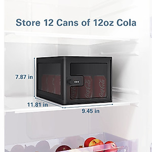 Lock Box for Safe Medicine Storage, Lockable Storage Box Medicine Lock Box, Lock Boxes for Personal Items, Safe Box with Lock Refrigerator Lock Box, Combination Lock Box with Code, Black