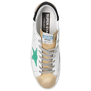 Golden Goose Super-Star Leather Upper Serigraph Star Suede Spur Canvas Heel Serigraph Mens Sneakers-42 White