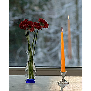 Hyoola Tall Taper Candles - 10 Inch Orange Unscented Dripless Taper Candles - 8 Hour Burn Time - 12 Pack