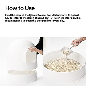 pidan Igloo Cat Litter Box Dome Litter Box Extra Large Igloo Litter Box Dog Proof Kitty Litter Box Furniture with Modern Minimalist Design, Litter Box Furniture Dot Design Award 2016