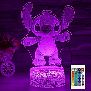 HONRG Stitch Night Light Stitch Gifts Stitch Stuff for Girls Room Decor Stitch Lamp Birthday Christmas Gifts