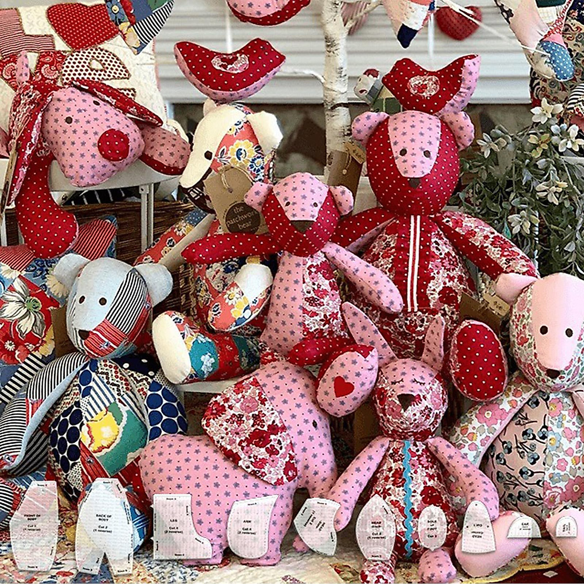 TIMESS 10 PCS Memory Bear Sewing Patterns Template, Acrylic Quilting Templates Cutting Set, 12 Inches