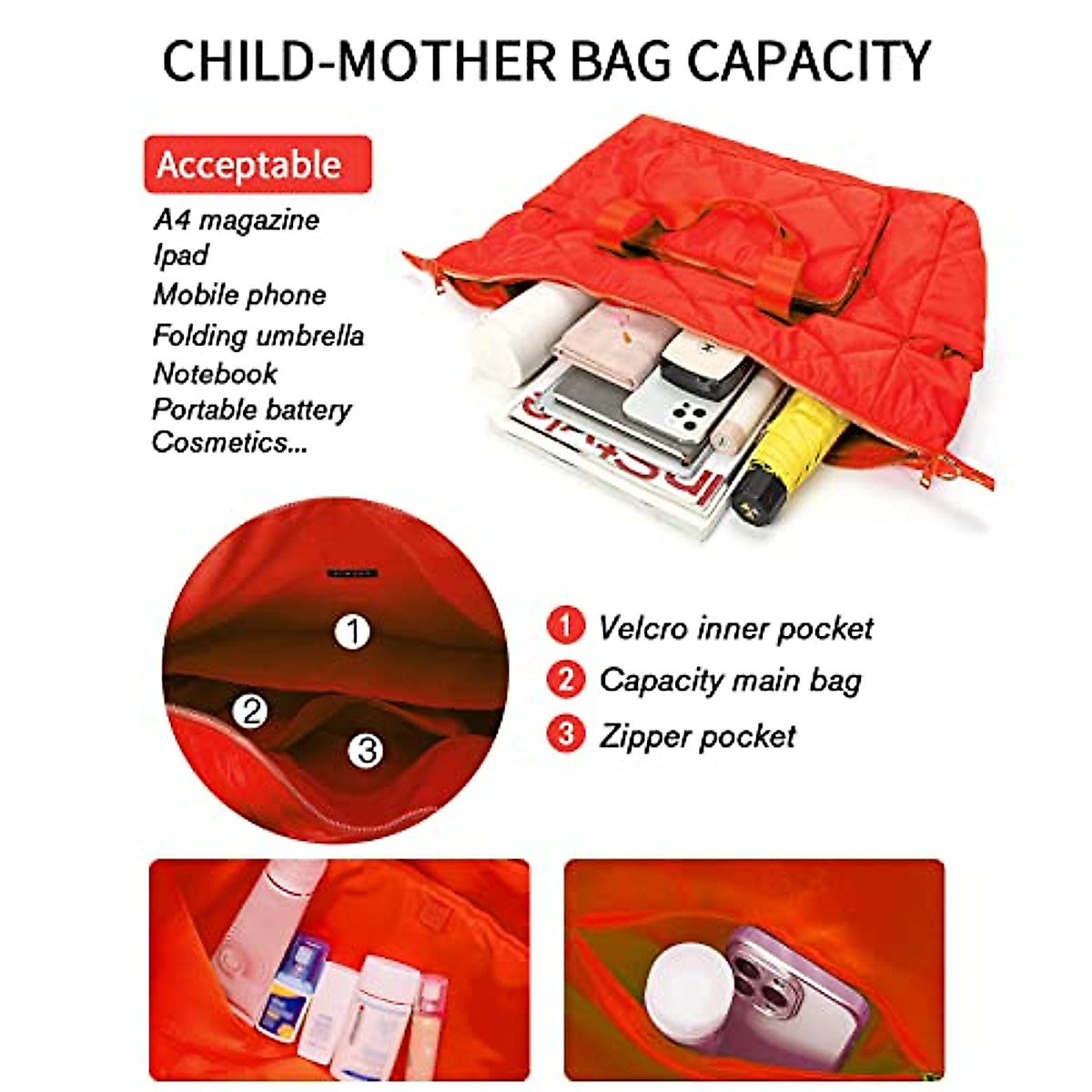 Tinzonc Sports Tote Gym Bag for Women, Travel Duffel Bag, Shoulder Weekender Overnight Bag for Women Girls Travel, Gym, Yoga, School (Orange Red)