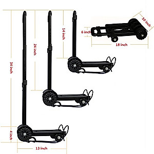 Wincspace Lightweight Folding Hand Cart Dolly Fold Up Hand Truck Portable Utility Moving Shopping Cart-Portable Fold Up Dolly (4wheel/165lbs) (4 Wheel)