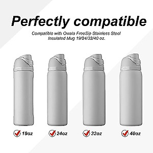 4pcs Replacement Stopper Compatible with Owala FreeSip 24oz 32oz, Water Bottle Top Lid Replacement Parts for Owala 19/24/32/40oz BPA-Free Seal Bottle Cap Mouth Stopper Gasket Silicone Plug Accessories