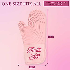 Paris Hilton That's HOT Pink Oven Mitt Set, Heat Resistant Pot Holders Featuring Non-Slip Textured Silicone Grips, 2-Piece Set, Pink