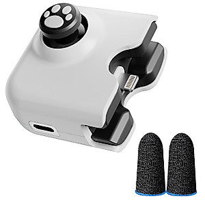 IFYOO YAO L1 Pro Mobile Game Controller Joystick for iPhone (iOS 13.4 or Later), Gaming Gamepad for PUBGG Mobile, Call of Duty Mobile(CODM), Wild Rift, Genshin Impact, with 2 pcs Finger Sleeve - White