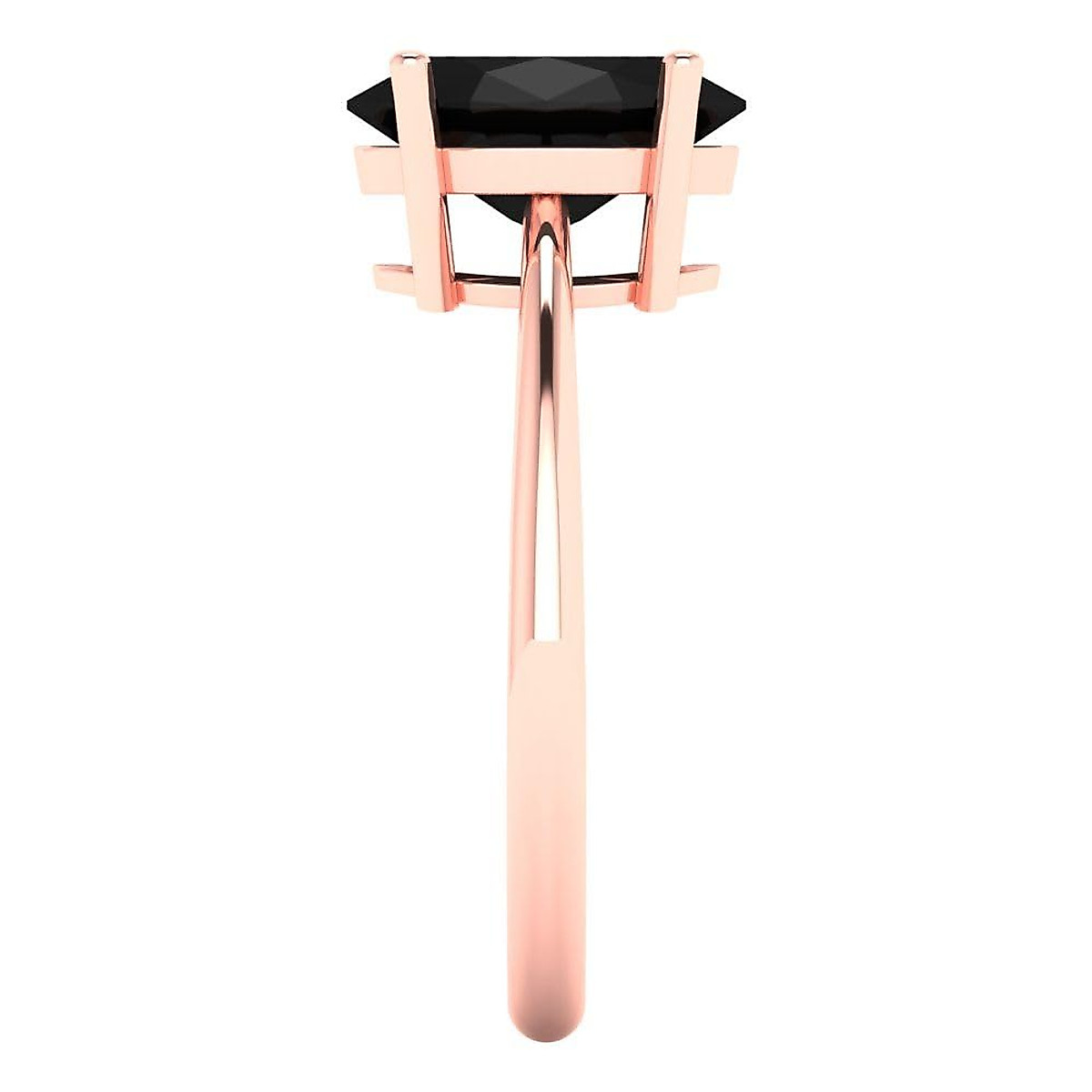 2.5ct Oval Cut Solitaire Genuine Natural Black Onyx Wedding Bridal Designer Anniversary Engagement Ring 14k Rose Gold 5.75