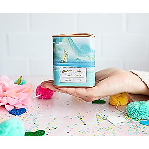 Ukonic Disney Princess Home Collection Moana 11-Ounce Scented Tea Tin Candle with Tiare Flower Aromatic Fragrance | 28-Hour Burn Time | Home Decor Housewarming Essentials, and Collectibles