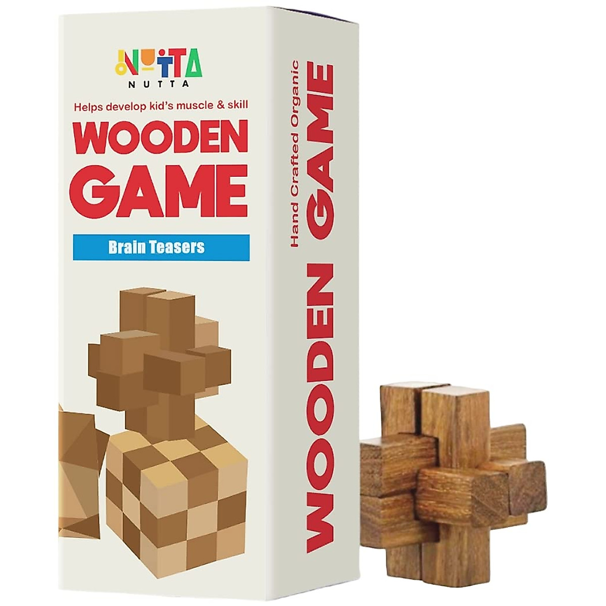 NUTTA - 3 in 1 Set Wooden Games Brain Teaser Wood Toy Desk Puzzle Coffee Table Decor Broad Game 3D Puzzles for Teens and Adults Fun Games Indoor Outdoor Camping Decorate Party Gift Christmas