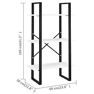 KTHLBRH Kitchen Shelves Bathroom Shelves Book Shelves Floor Shelves Storage Shelf White 23.6"x11.8"x41.3" Engineered Wood for Office Living Room Bedroom
