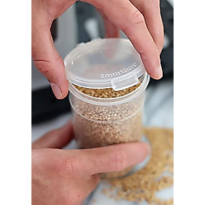 SmartJars® Pegboard Organizer Accessories Storage Jars, Pegboard Jars for Garage Organization, Craft Room, or Pantry, Pegboard Bins with Lids, Pegboard Wall Organizer, Starter Pack of 6 (White)