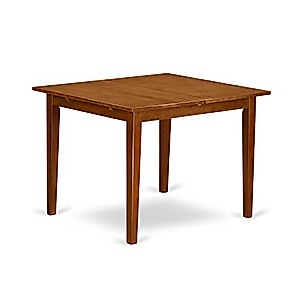 East West Furniture Milan 5 Piece Set Includes a Rectangle Dining Room Table with Butterfly Leaf and 4 Kitchen Chairs, 36x54 Inch, Saddle Brown