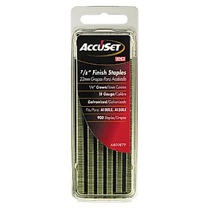 AccuSet A800879 7/8-Inch by 18 Gauge 1/4-Inch Narrow Crown Galvanized Staple (900 per Box)