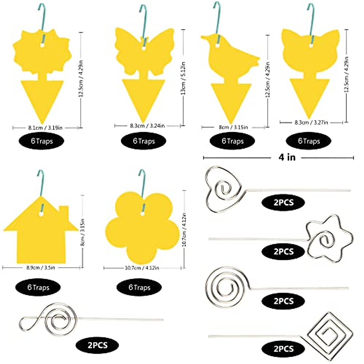 36 PCS Fruit Fly Trap Yellow Sticky Fungus Gnat Killer for Indoor and Outdoor Plant Insect Catcher for White Flies Mosquitos Fungus Gnats Flying Insects Houseplant Gift for Flower Lover