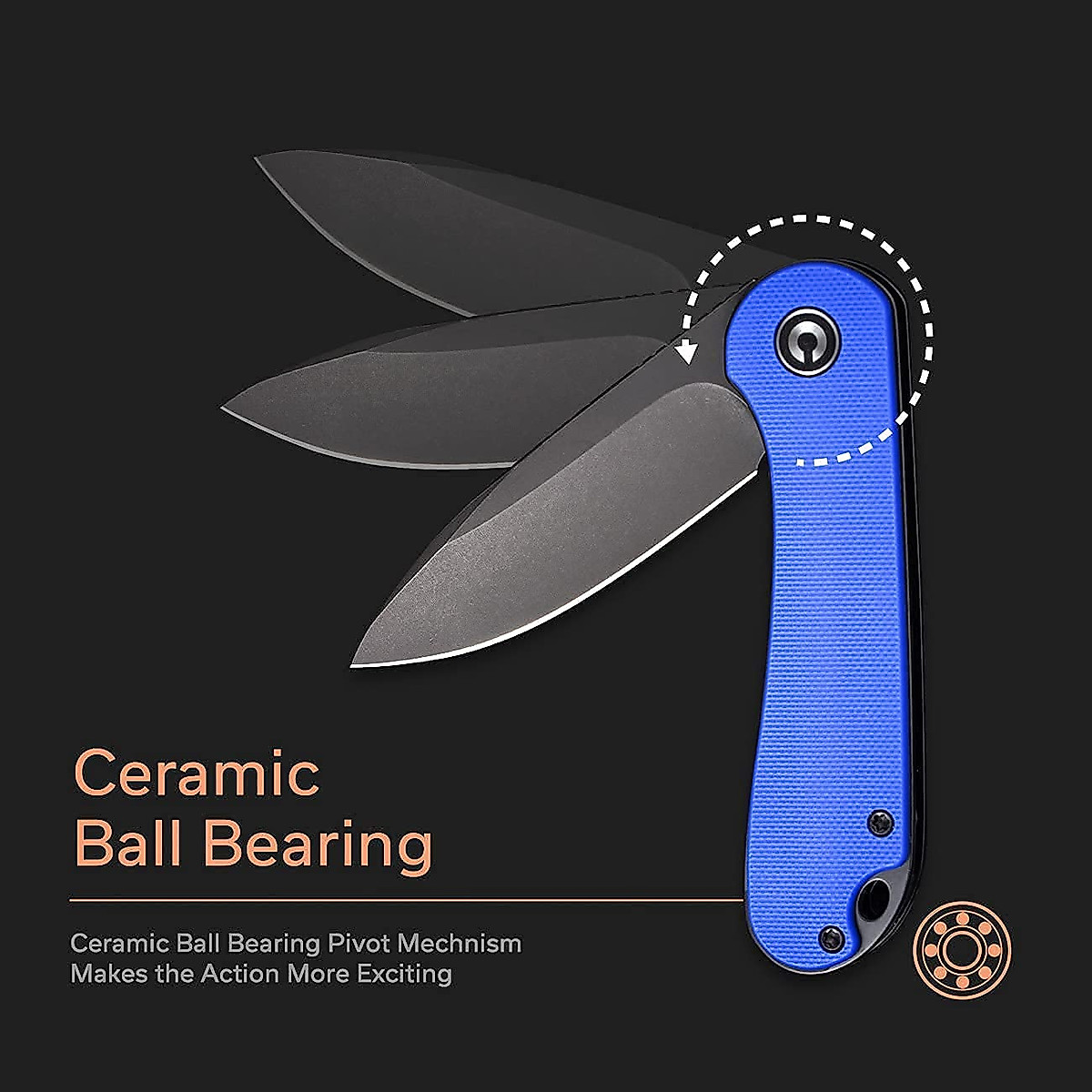 CIVIVI Elementum Green G10 Handle Bundled with New Blue G10 Handle Version, Great EDC folding Knife Companion